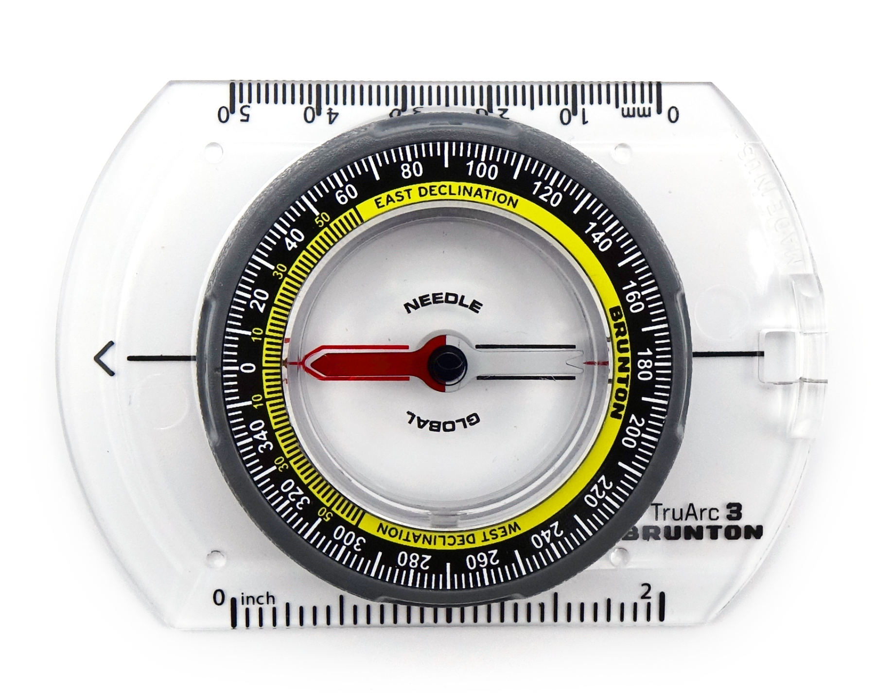 Brunton TruArc 3 輕量化平板指北針 | Global Needle 全球通用 | 美國製
